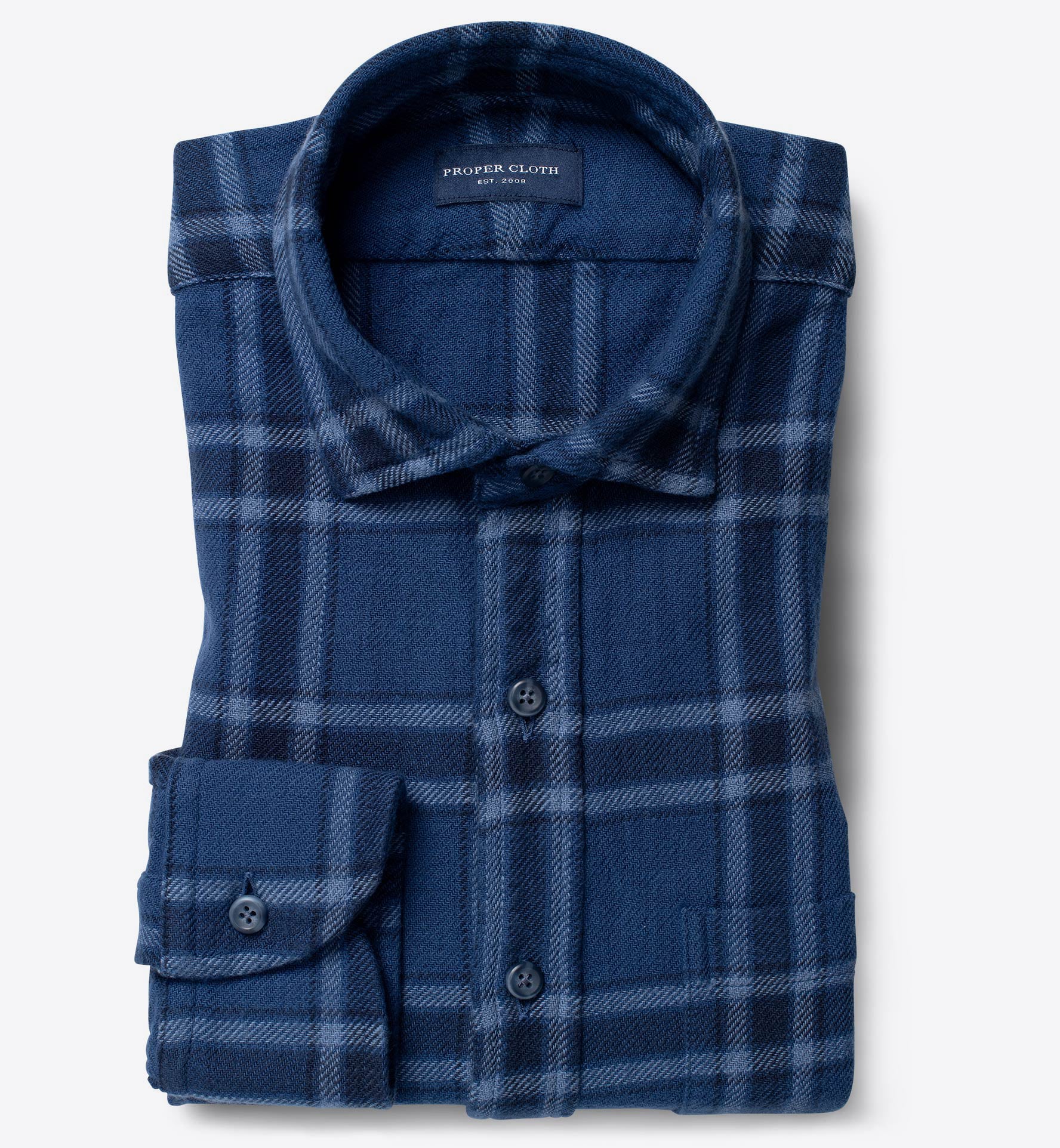 Japanese Washed Faded Blue Country Plaid by Proper Cloth