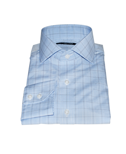 Japanese Light Blue Glen Plaid Shirts by Proper Cloth