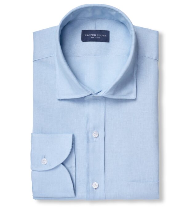 Laguna Light Blue Linen Shirts by Proper Cloth