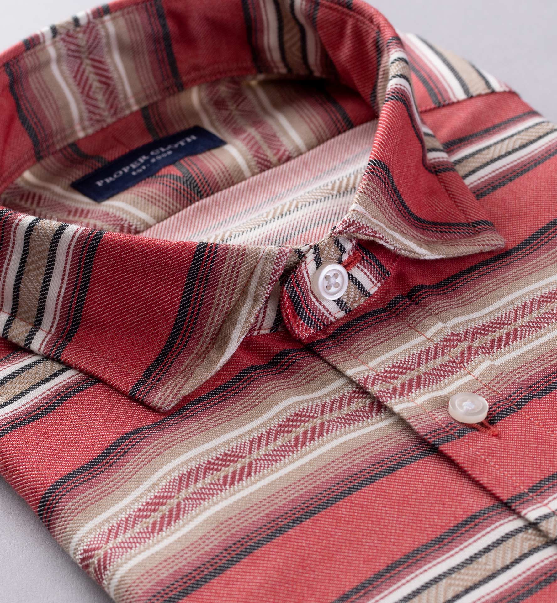 Faded Red Black and Beige Southwest Stripe Jacquard Tailor Made Shirt ...
