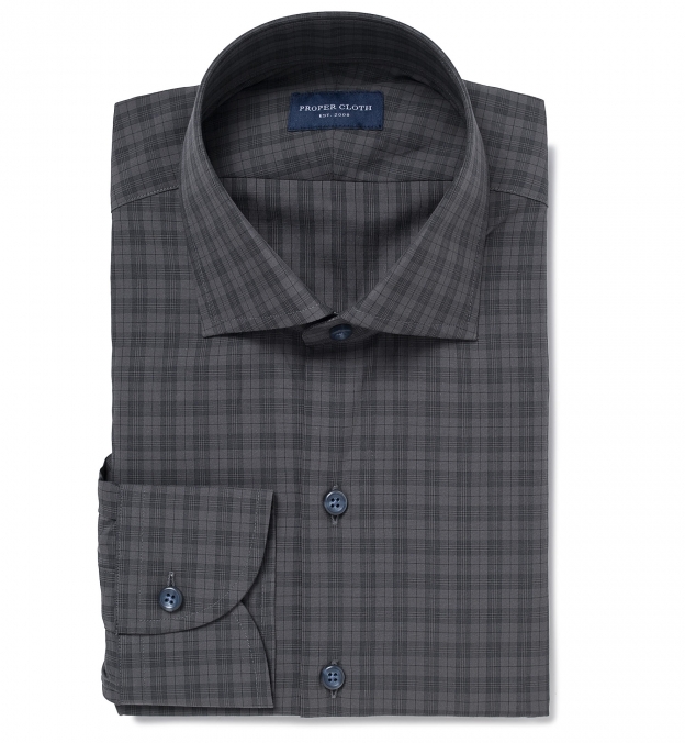 Thompson Grey Plaid Men's Dress Shirt by Proper Cloth