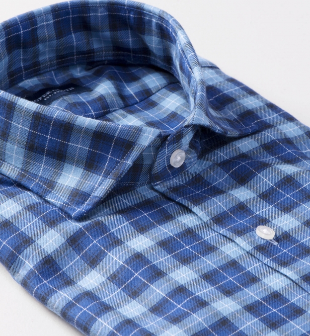 Royal Blue Tonal Plaid Custom Dress Shirt by Proper Cloth