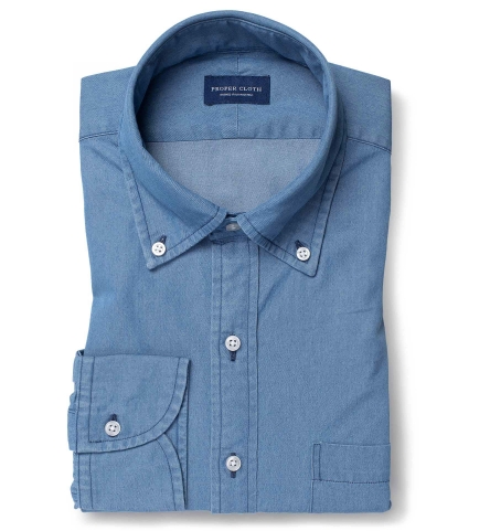 Washed Indigo & Denim Shirts | Custom Fit, Garment Washed - Proper Cloth