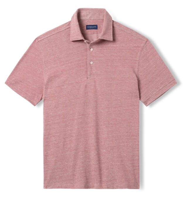 Monterey Faded Red Cotton and Linen Blend Knit Pique Shirt by Proper Cloth