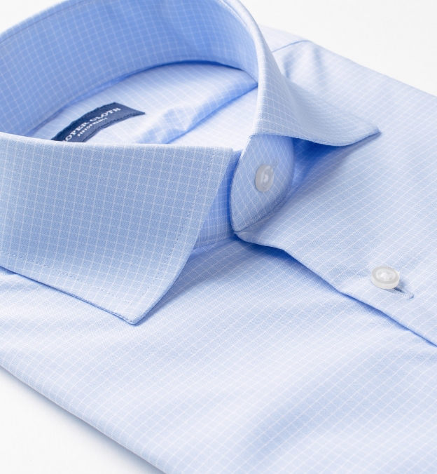 Performance Light Blue Micro Check Custom Made Shirt by Proper Cloth