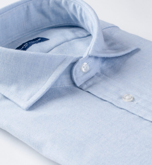 Light Blue Cotton and Wool Blend Flannel by Proper Cloth