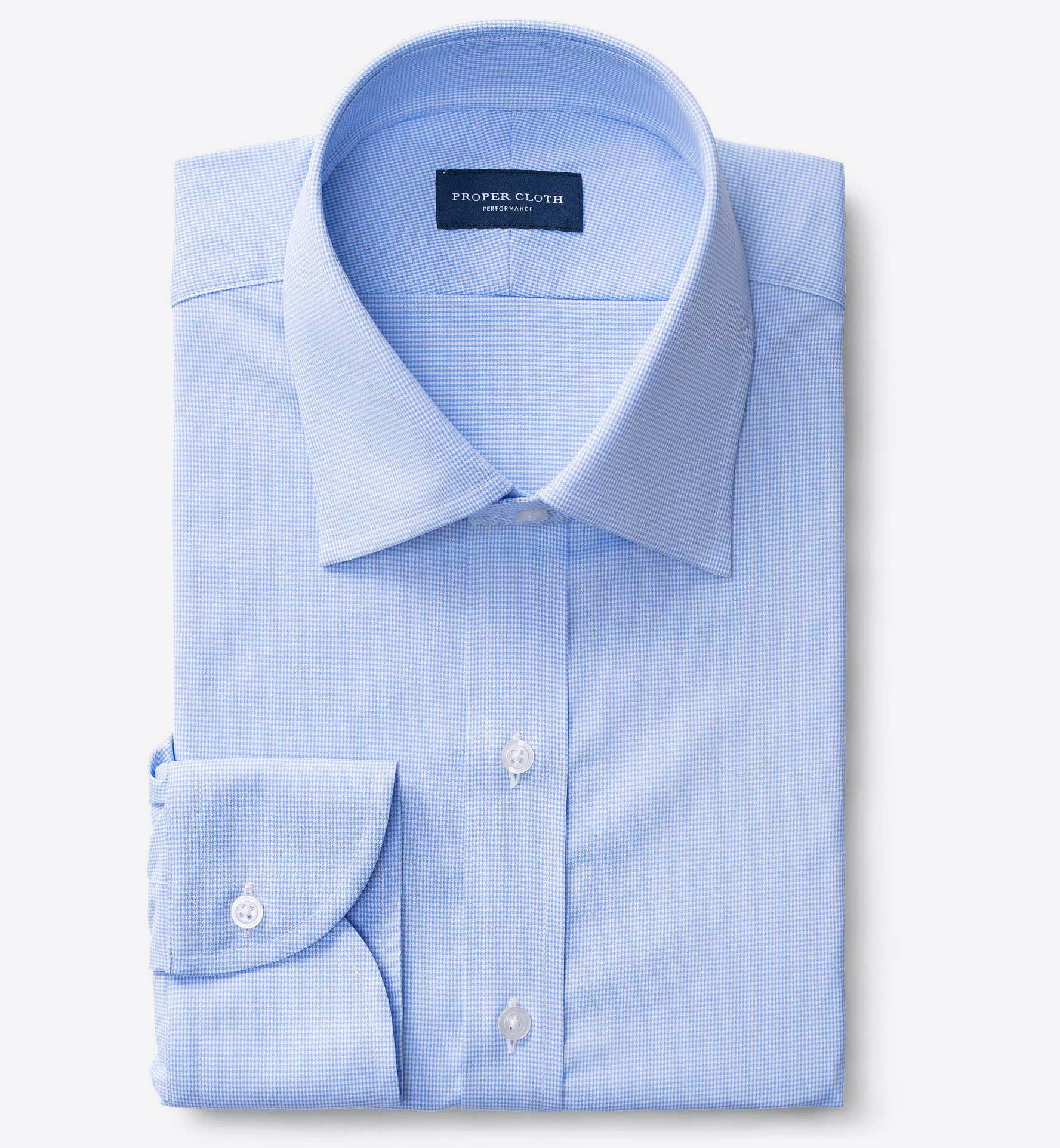 Performance Light Blue Houndstooth by Proper Cloth