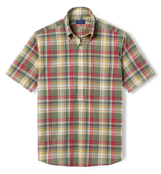 Olive and Red Indian Madras Shirts by Proper Cloth