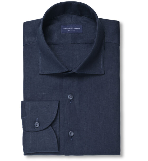 Navy Lightweight Linen Shirt by Proper Cloth