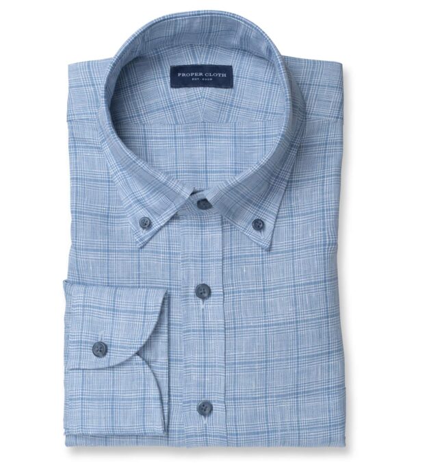 Blue Plaid Linen Shirts by Proper Cloth