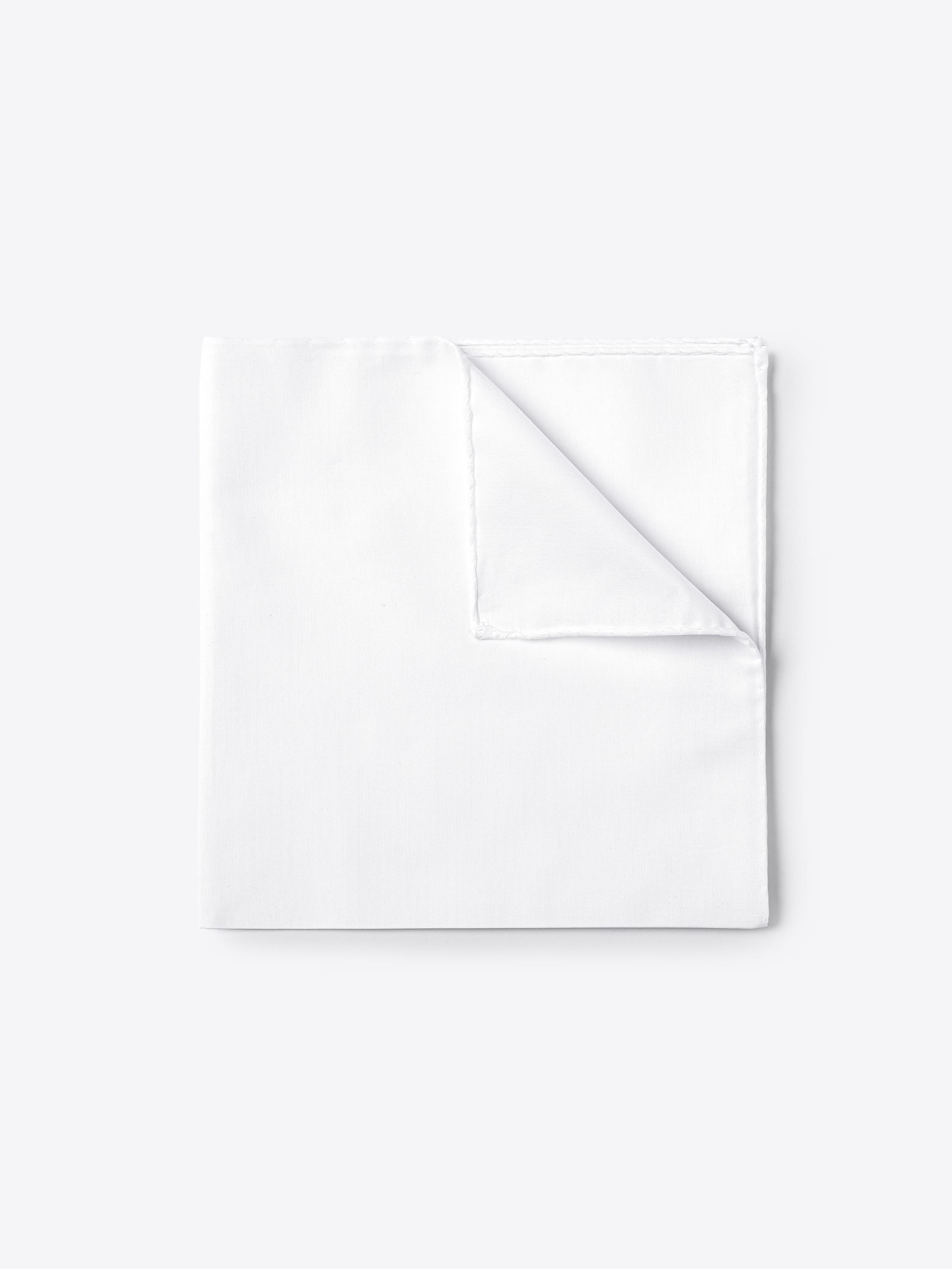 Essential White Cotton Pocket Square by Proper Cloth