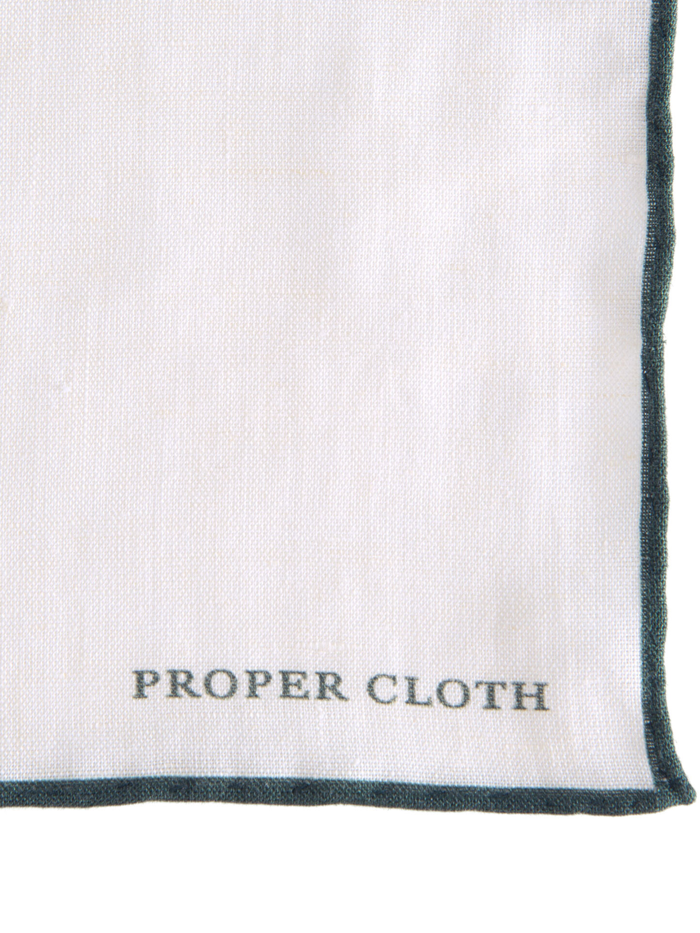 Natural Green Tipped Pocket Square by Proper Cloth