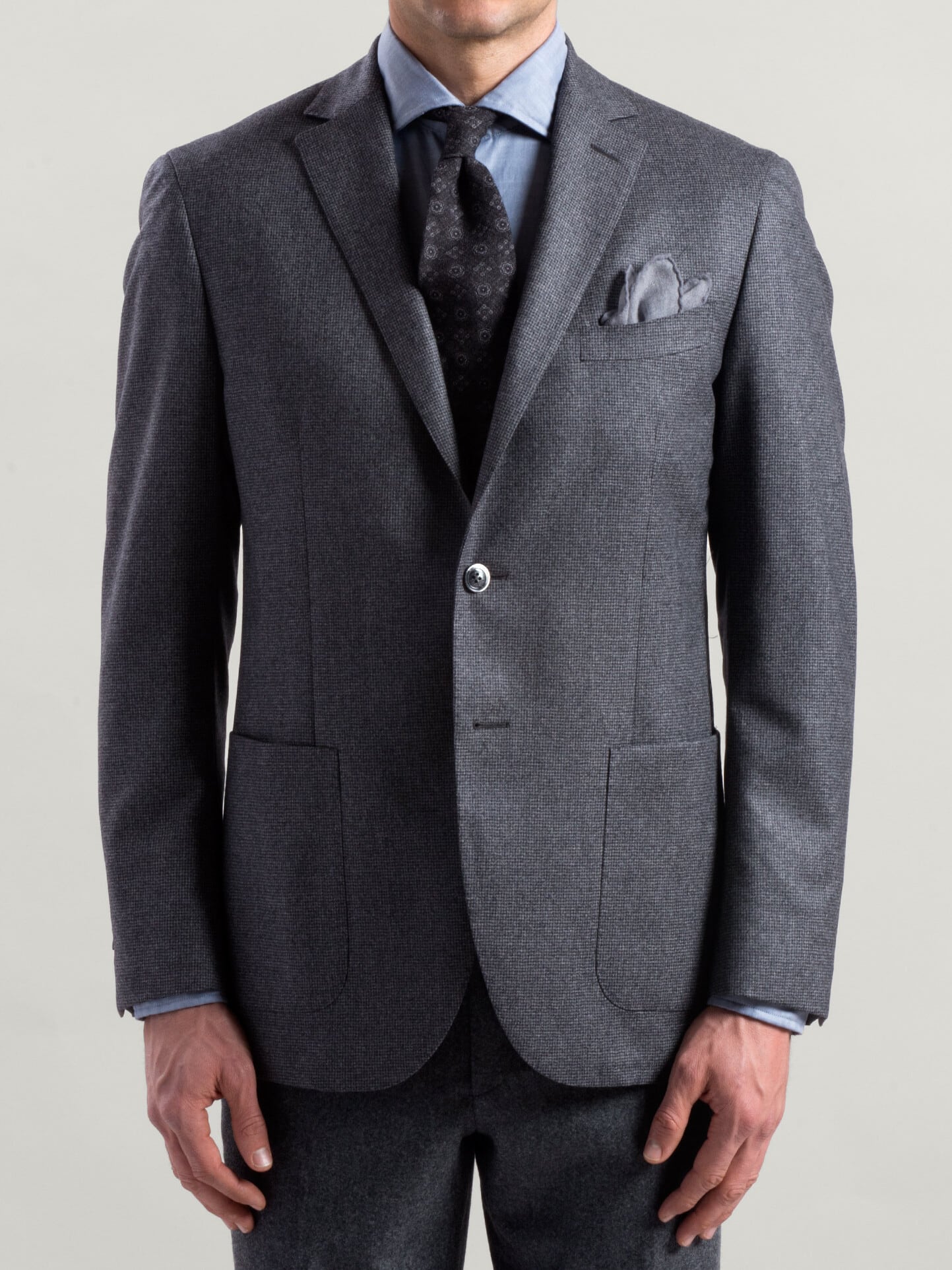 Grey Houndstooth Genova Jacket by Proper Cloth