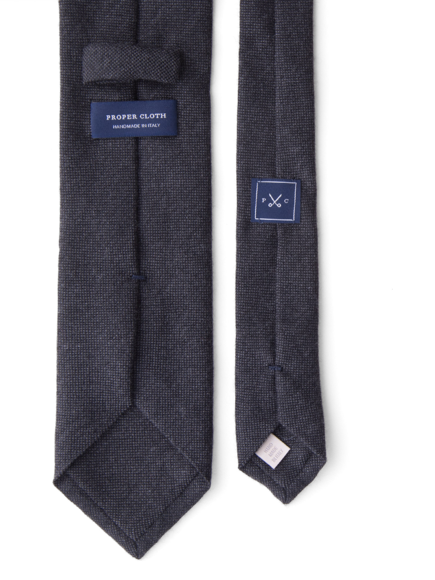 Charcoal Solid Cashmere Tie by Proper Cloth