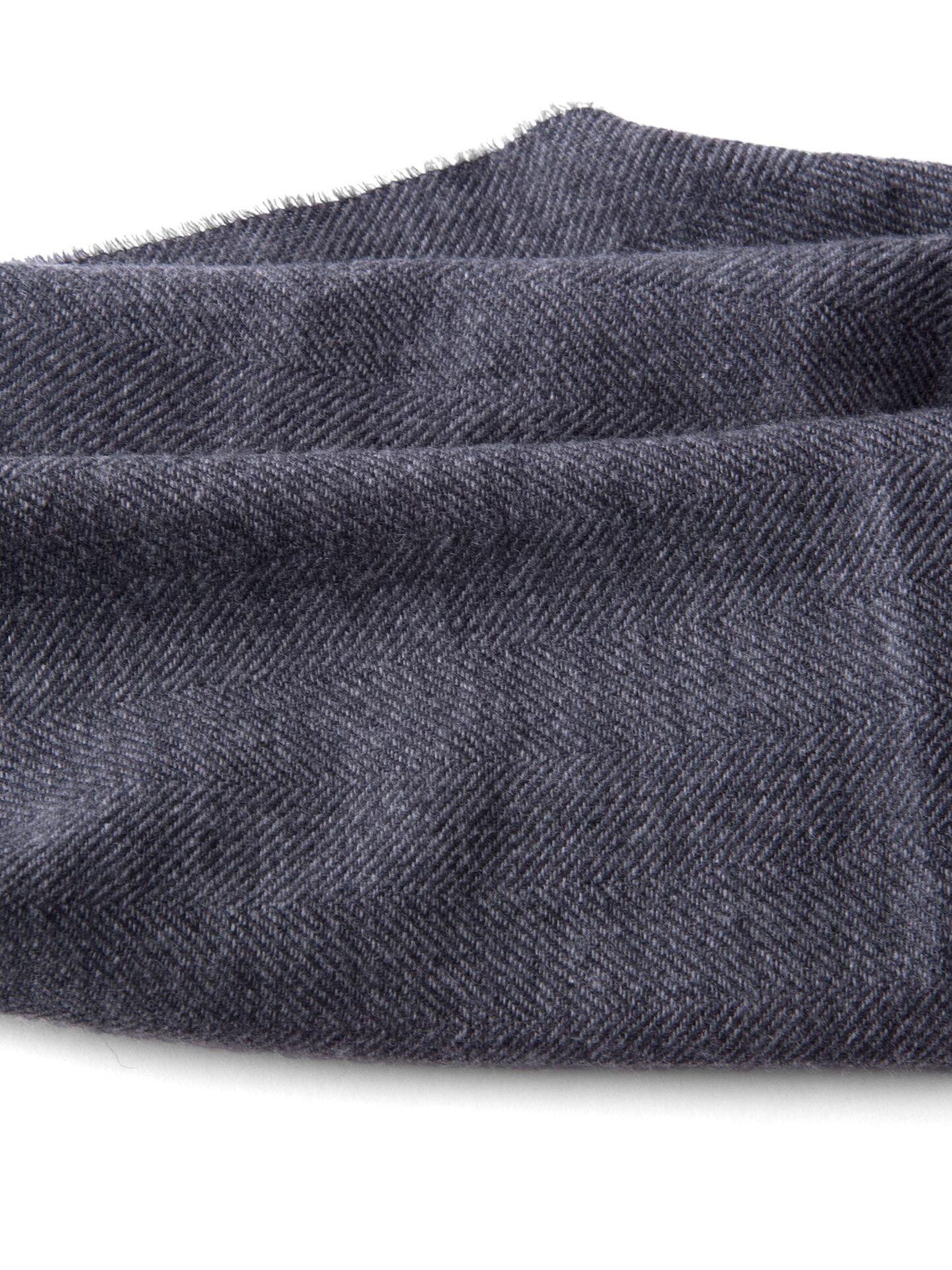 Charcoal Herringbone Wool Cashmere Scarf by Proper Cloth