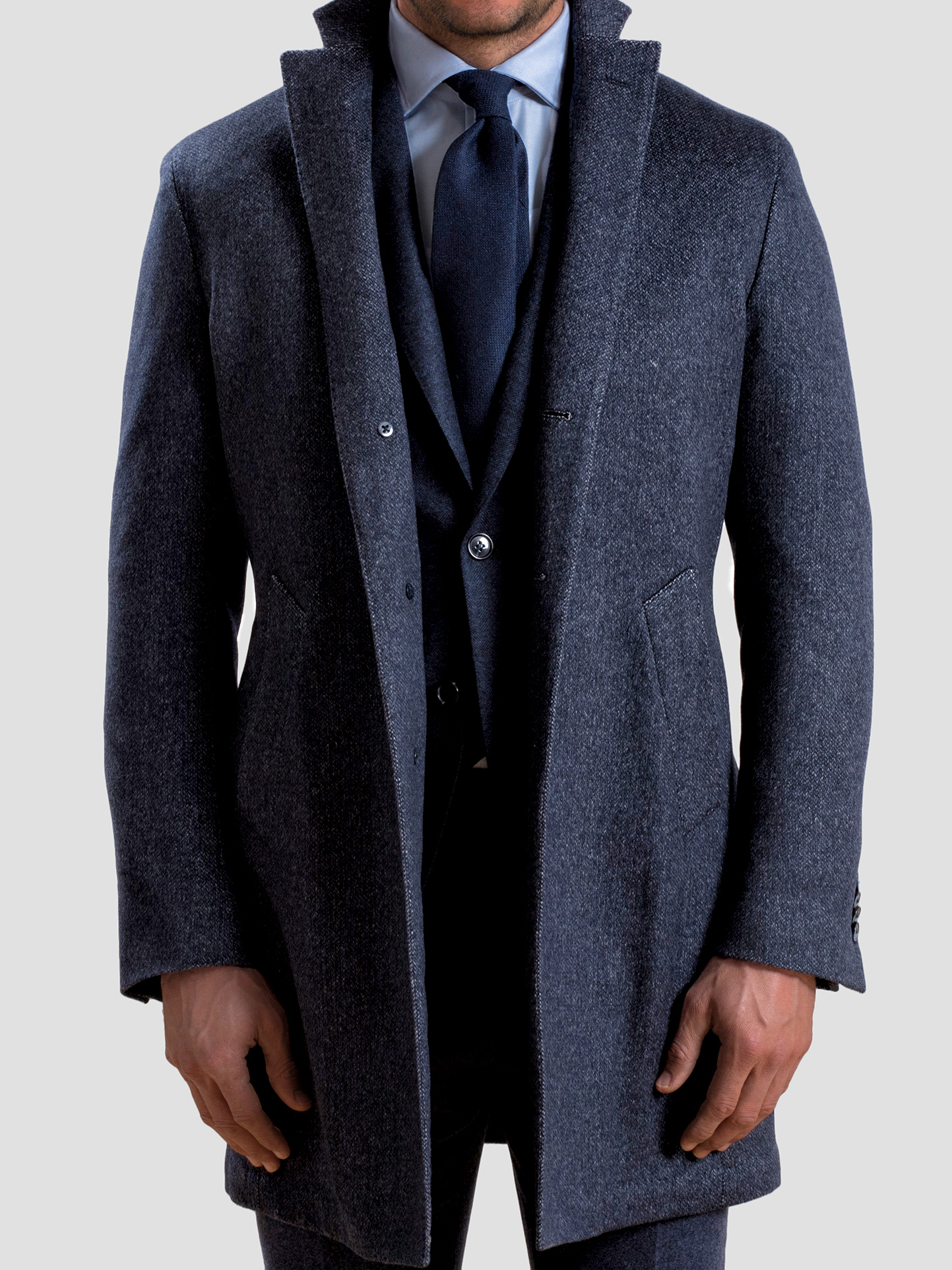 Brera Slate Blue Wool Overcoat by Proper Cloth