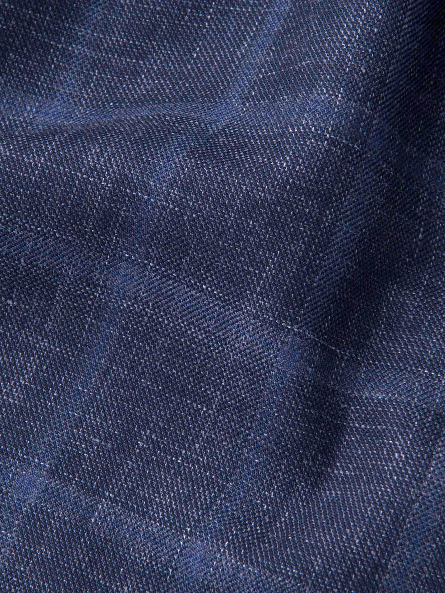 Hudson Navy Windowpane Summer Twill Jacket by Proper Cloth