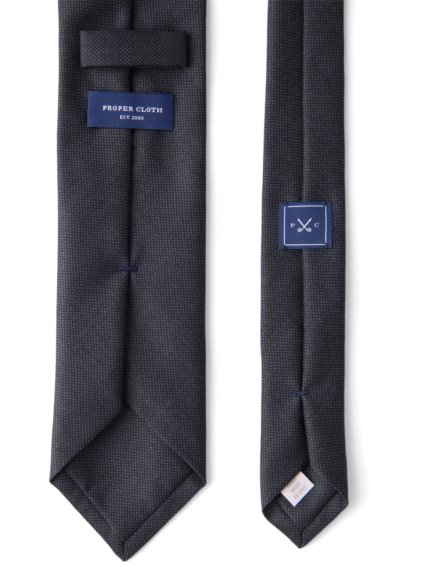 Charcoal Wool Nailhead Tie by Proper Cloth