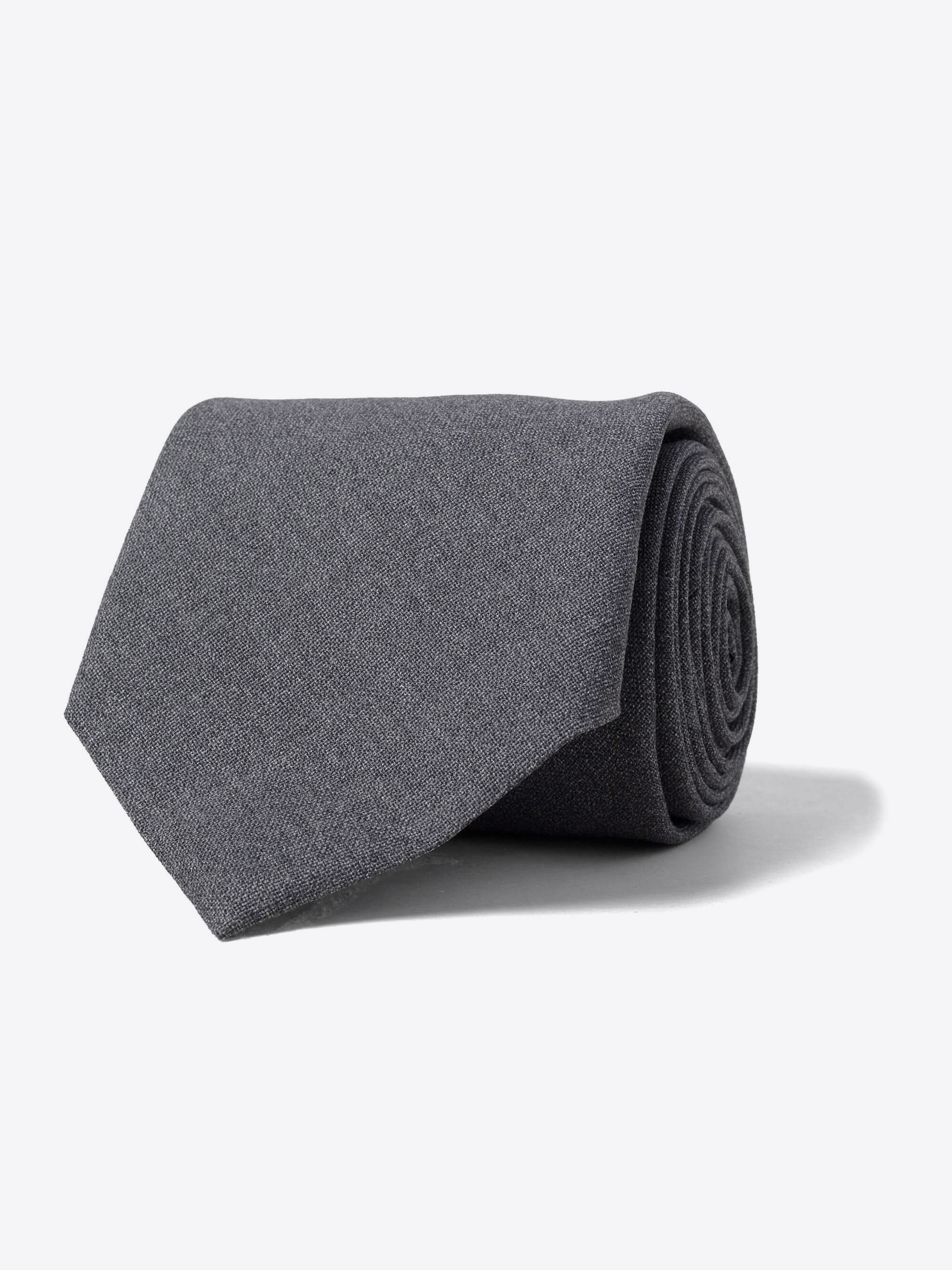 Mid Grey Wool Solid Tie by Proper Cloth