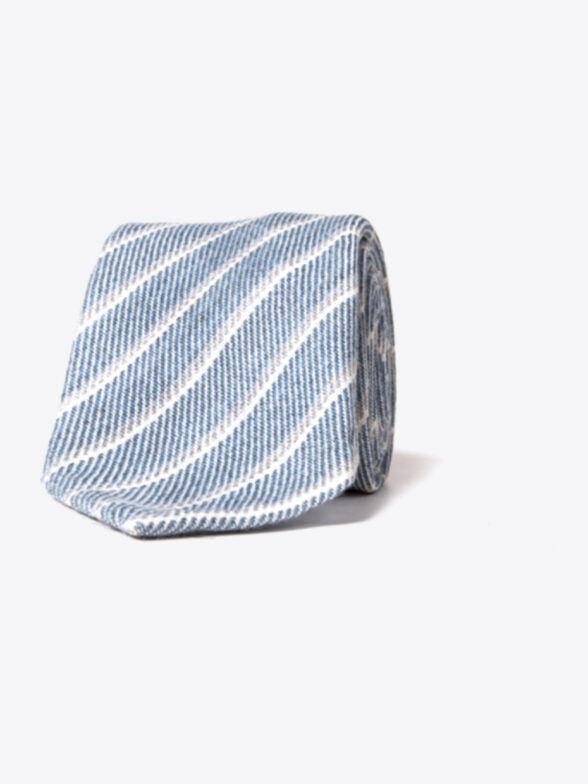 Genova Blue Wool Stripe Tie by Proper Cloth