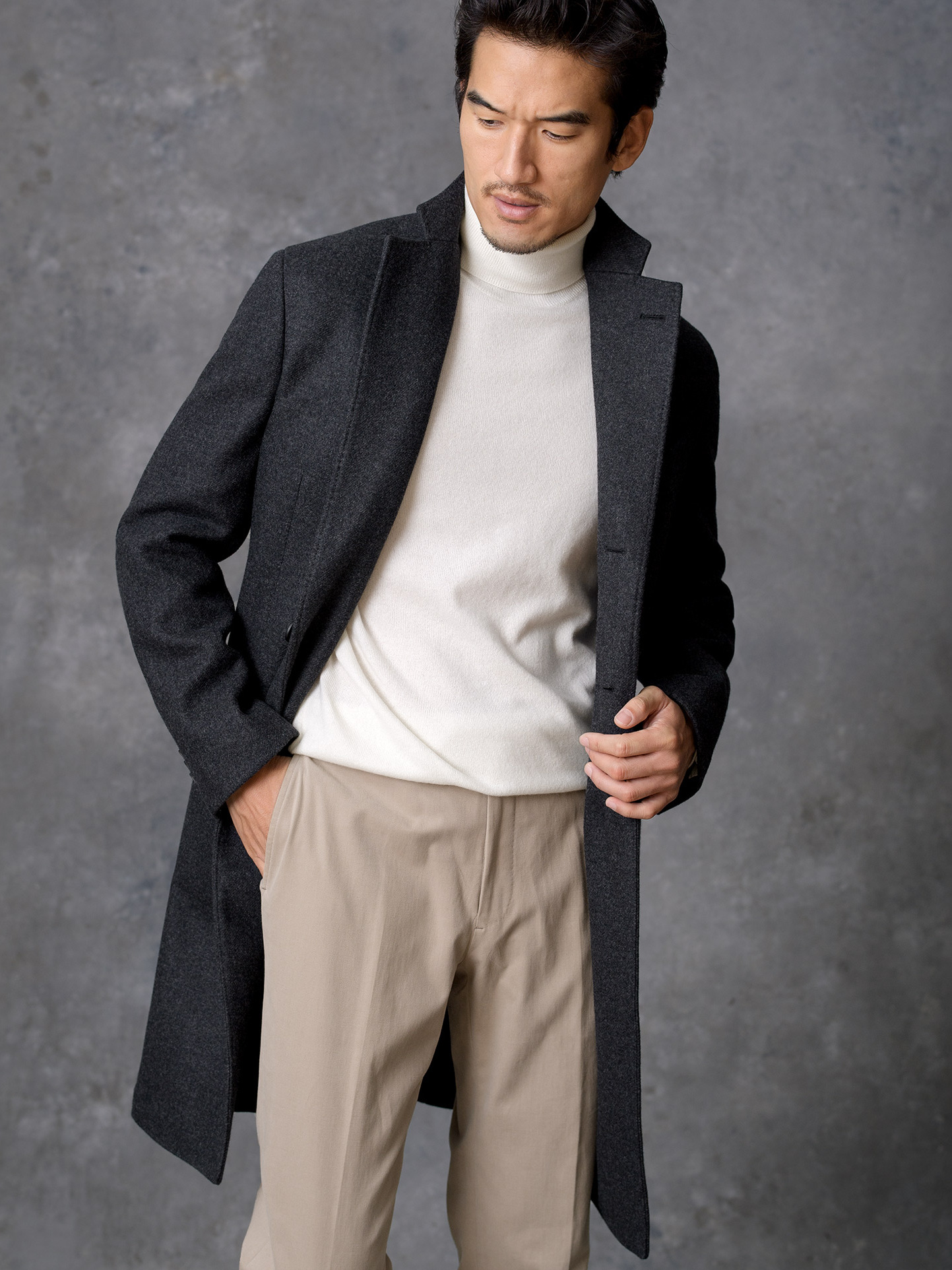 Bowery Charcoal Wool Unstructured Coat by Proper Cloth