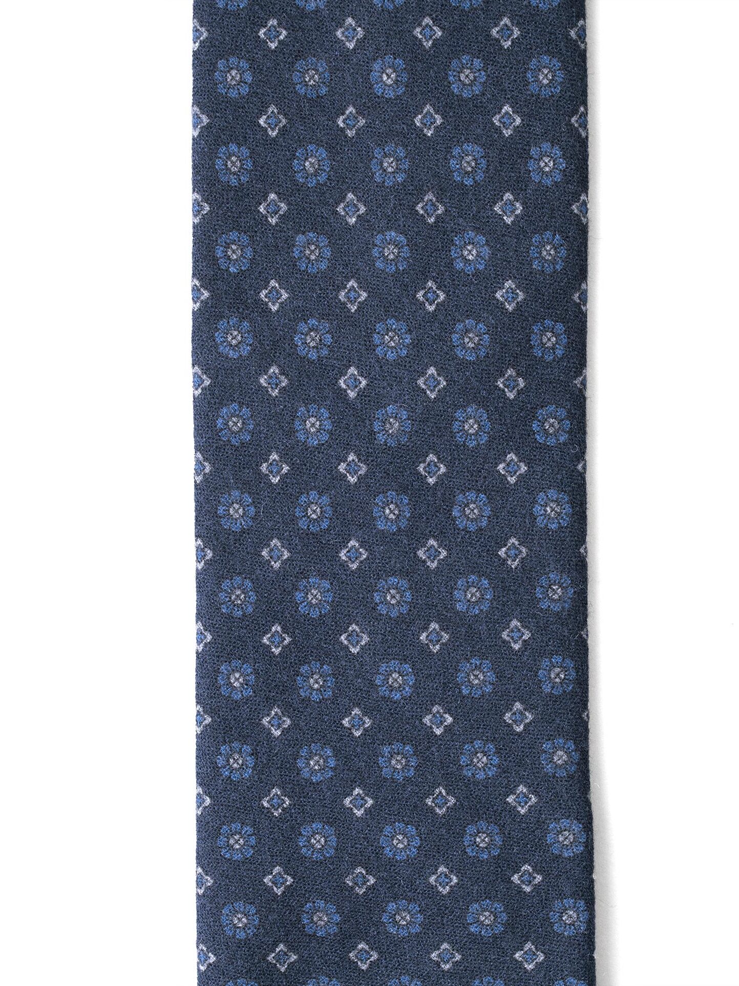 Navy and Light Blue Foulard Wool Tie by Proper Cloth