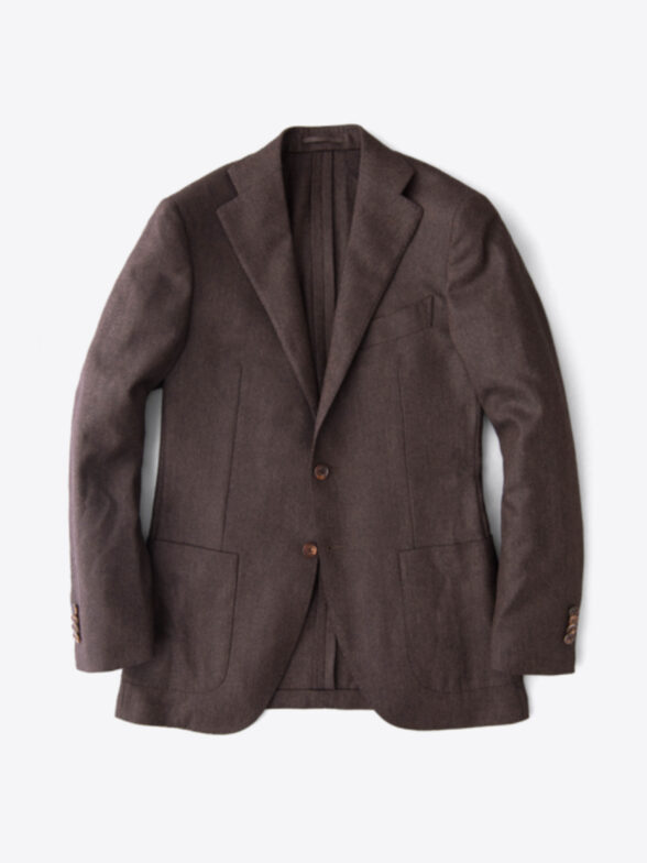 Hudson Walnut Herringbone Wool and Cashmere Jacket by Proper Cloth