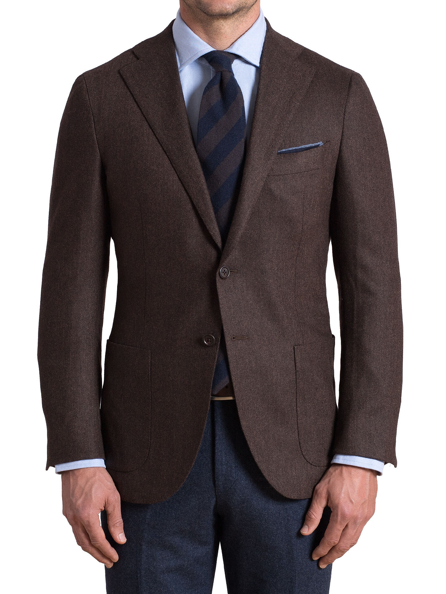 Hudson Walnut Herringbone Wool and Cashmere Jacket by Proper Cloth