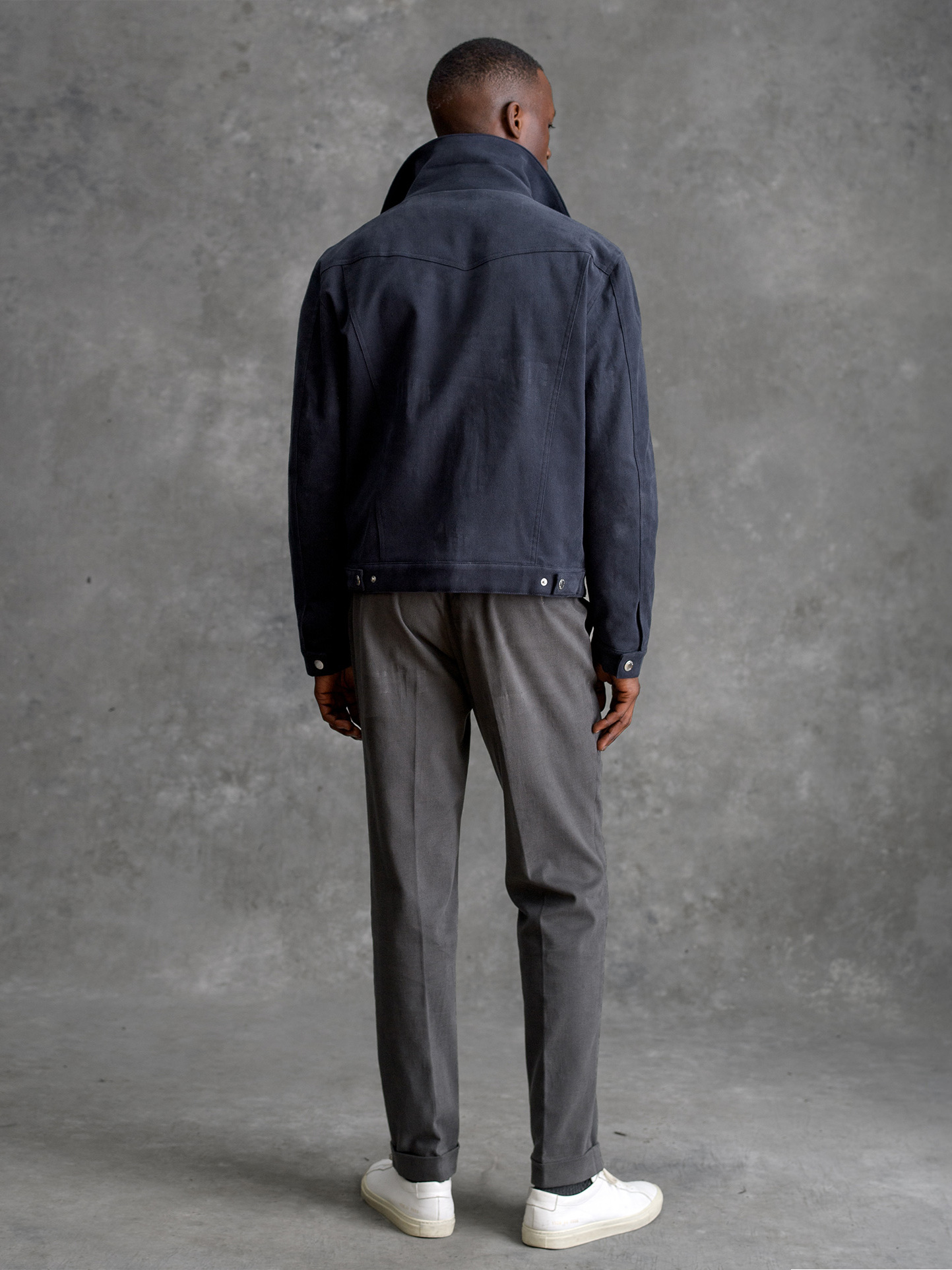 Lafayette Slate Brushed Cotton Jacket by Proper Cloth