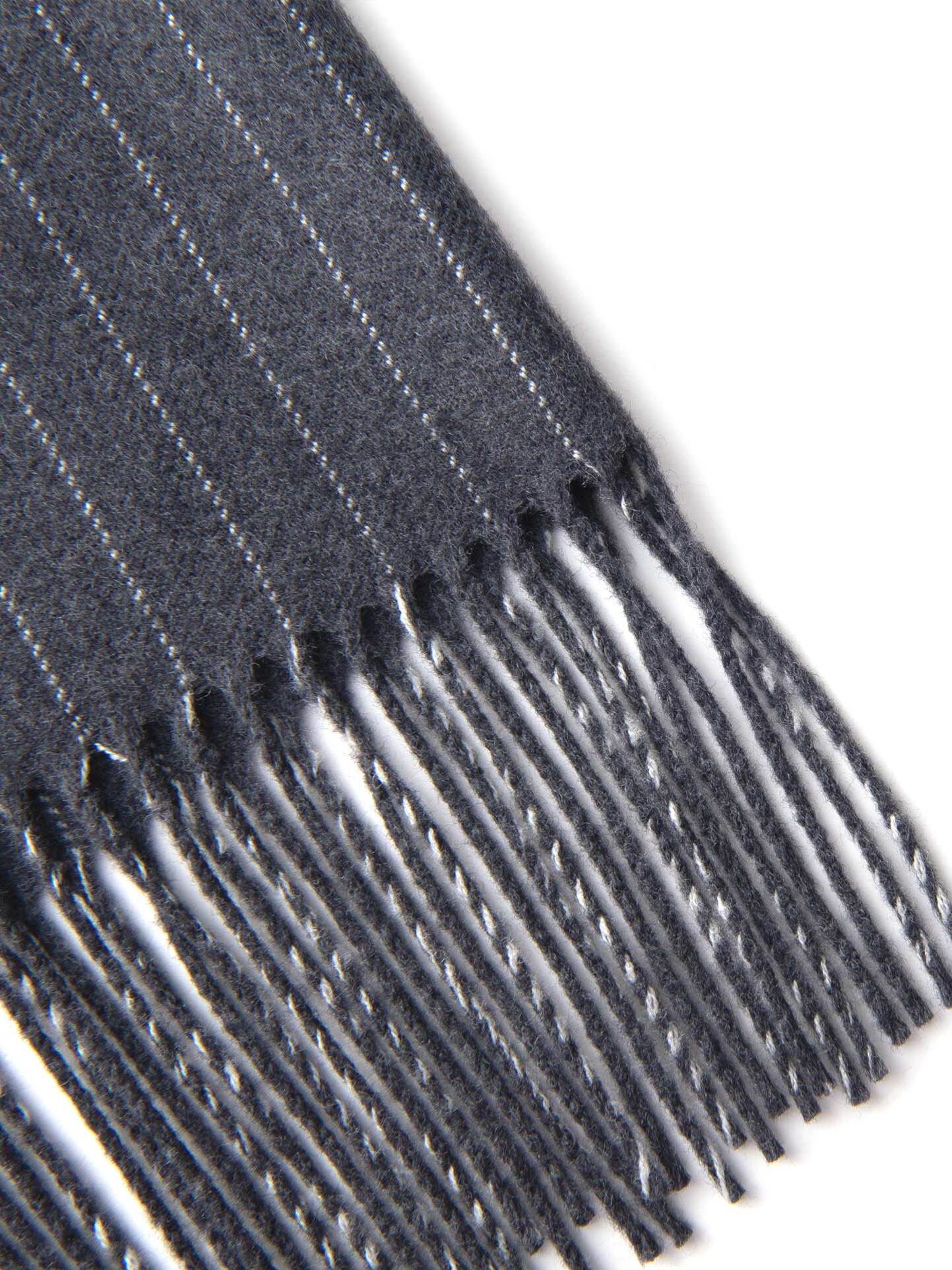 Grey Wool Pinstripe Scarf by Proper Cloth