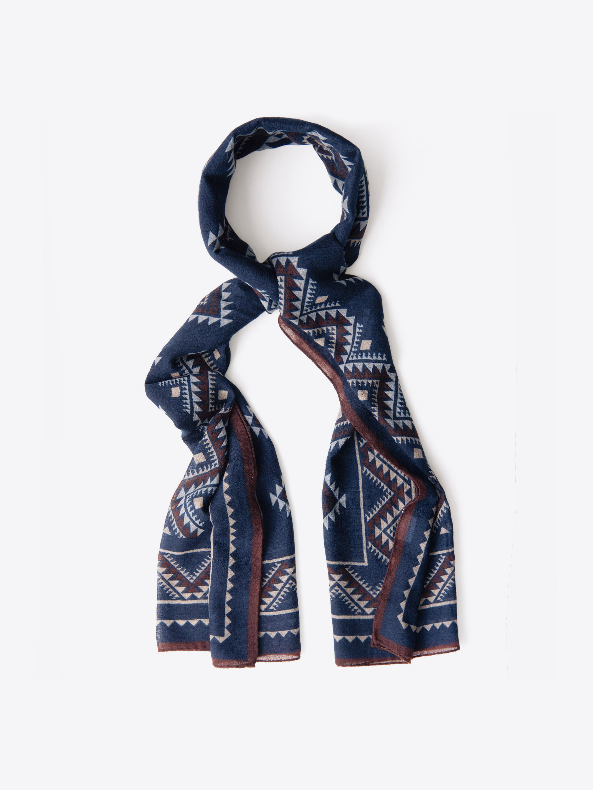 Navy Southwest Lightweight Wool Scarf by Proper Cloth