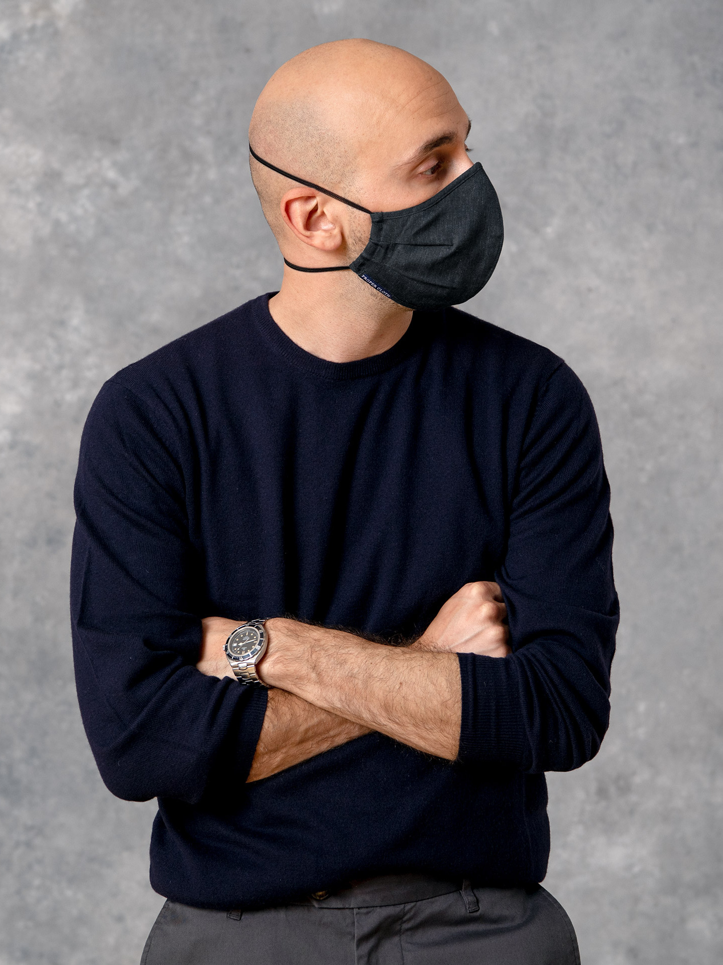 The Everyday Mask v1.3 - Black Cotton Linen (3-Pack) by Proper Cloth