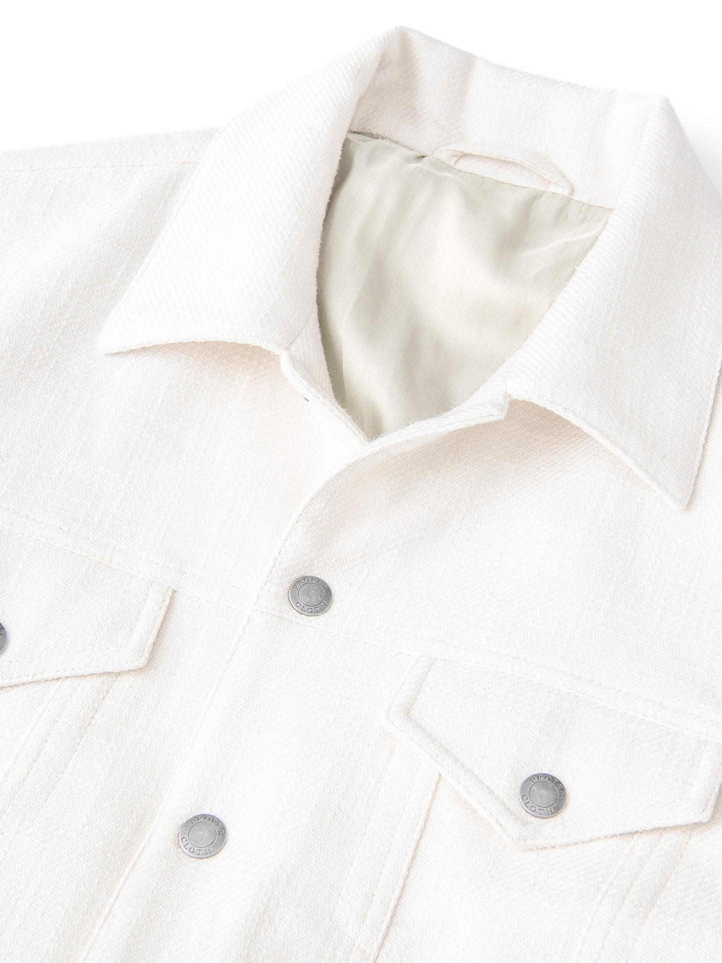 Lafayette Cream Trucker Jacket by Proper Cloth