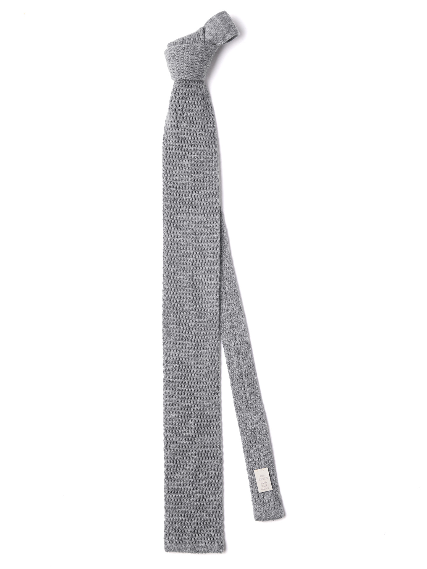 Grey Cashmere Knit Tie by Proper Cloth
