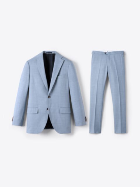 VBC Light Blue Tropical Wool Fresco Allen Suit - Custom Fit Tailored ...