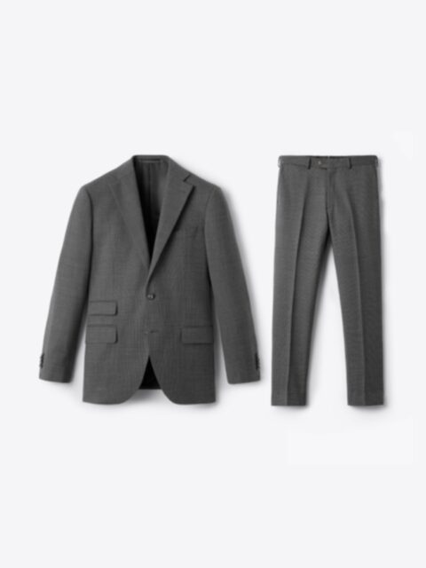 Reda Grey Heavyweight Nailhead Suffolk Suit - Custom Fit Tailored Clothing