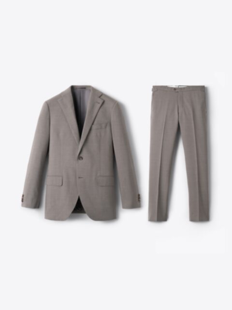 Taupe Stretch 3 Ply Fresco Allen Suit - Custom Fit Tailored Clothing
