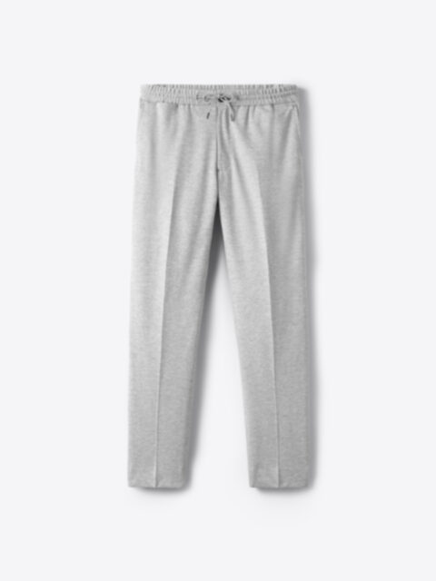 Reda Light Grey Merino Stretch Drawstring Trouser - Custom Fit Tailored ...