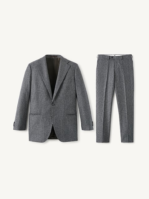 VBC Grey Glen Plaid Wool Flannel Downing Suit - Custom Fit Tailored ...