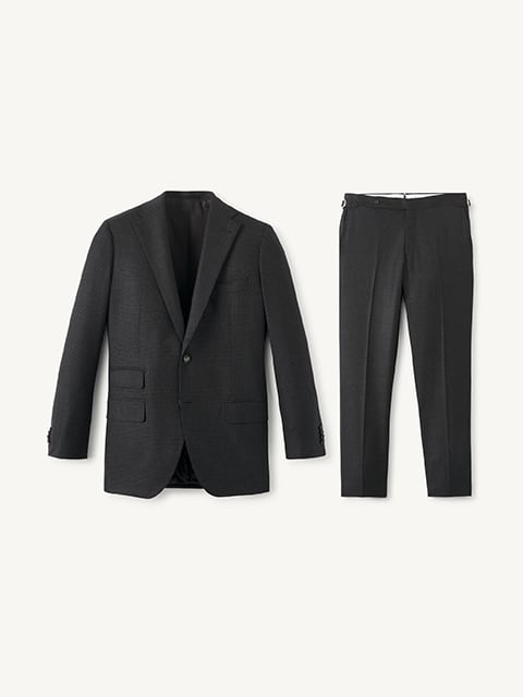 Drago Charcoal Glen Plaid S180s Wool Flannel Suit - Custom Fit Tailored ...