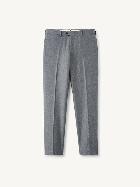 VBC Light Grey Wool Flannel Dress Pant - Custom Fit Tailored Clothing