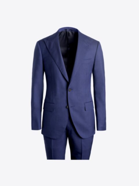 Peak Lapel VBC Blue Tropical Wool Fresco Allen Suit - Custom Fit ...