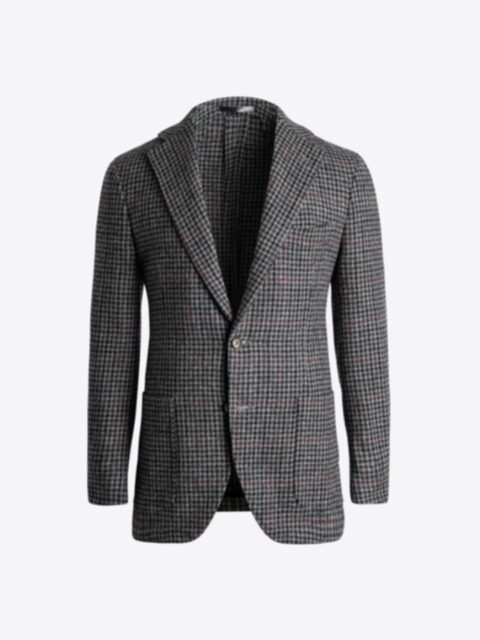 Grey Gun Check Tweed Waverly Jacket - Custom Fit Tailored Clothing