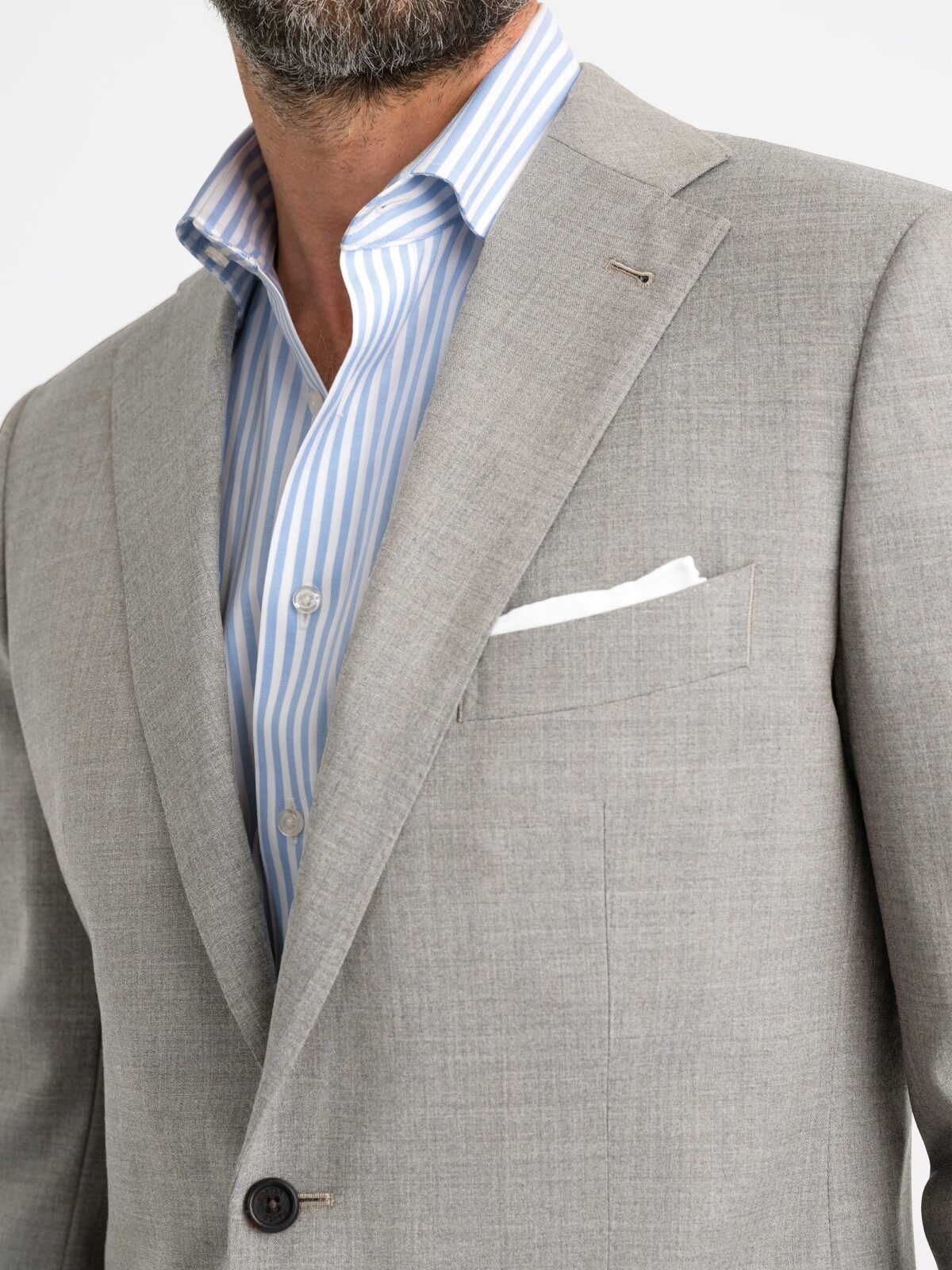 Drago Taupe Tropical Wool S130s Allen Suit - Custom Fit Drago Taupe Tropical Wool S130s Allen Suit - Custom Fit