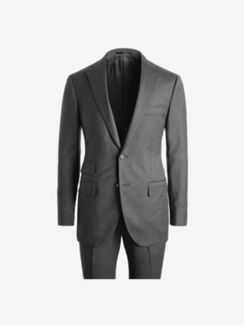 Reda S110s Charcoal Wool Flannel Allen Suit - Custom Fit Tailored Clothing