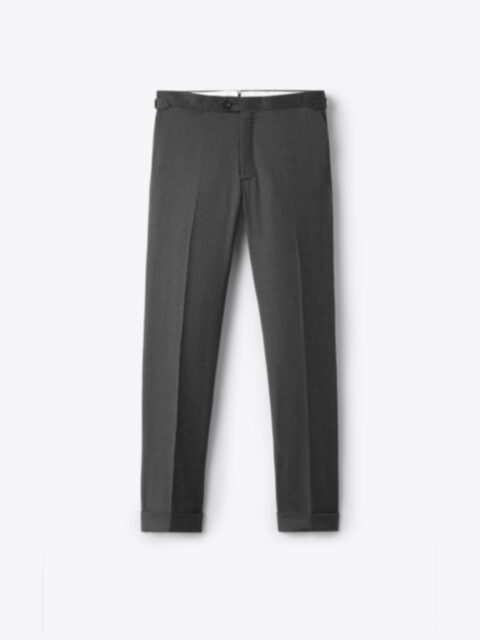 Reda Charcoal S110s Wool Flannel Dress Pant - Custom Fit Tailored Clothing