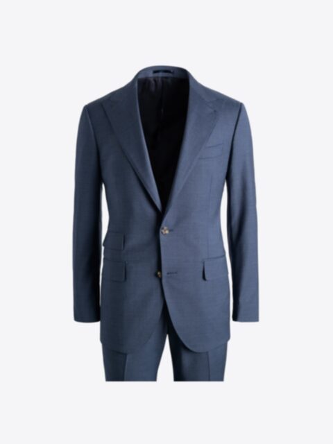 Peak Lapel Reda Slate Micro Texture Stretch Allen Suit - Custom Fit ...
