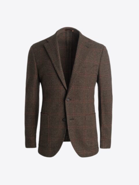 Bedford Walnut Wool and Cashmere Check Jacket - Custom Fit Tailored ...