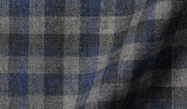 Vail Navy and Grey Gingham Lightweight Flannel Dress Shirt by Proper Cloth