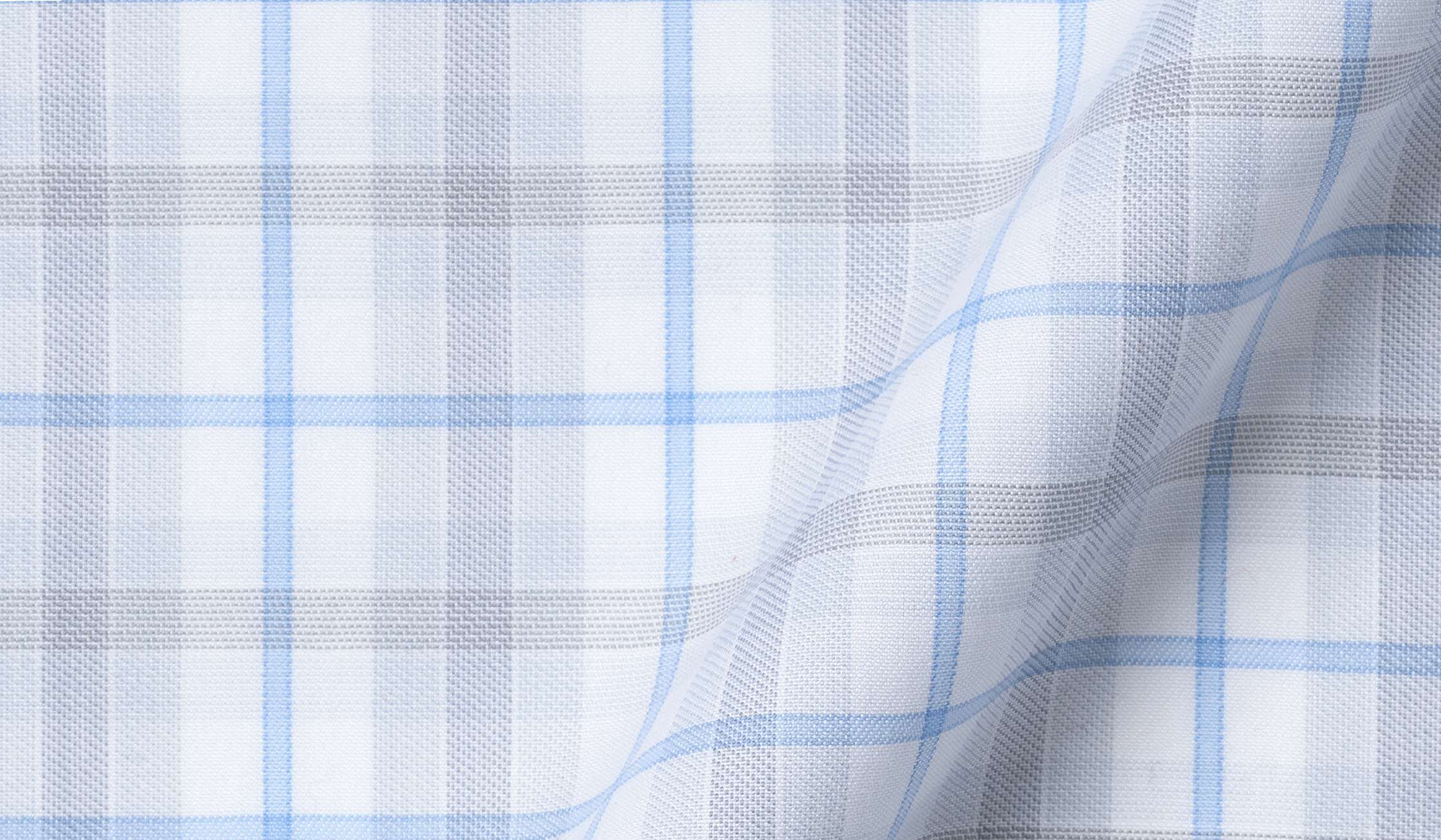 Siena Light Grey and Blue Multi Check Shirts by Proper Cloth